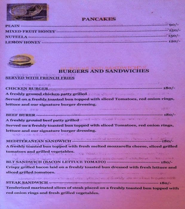 Menu at Spice Oven, Arpora