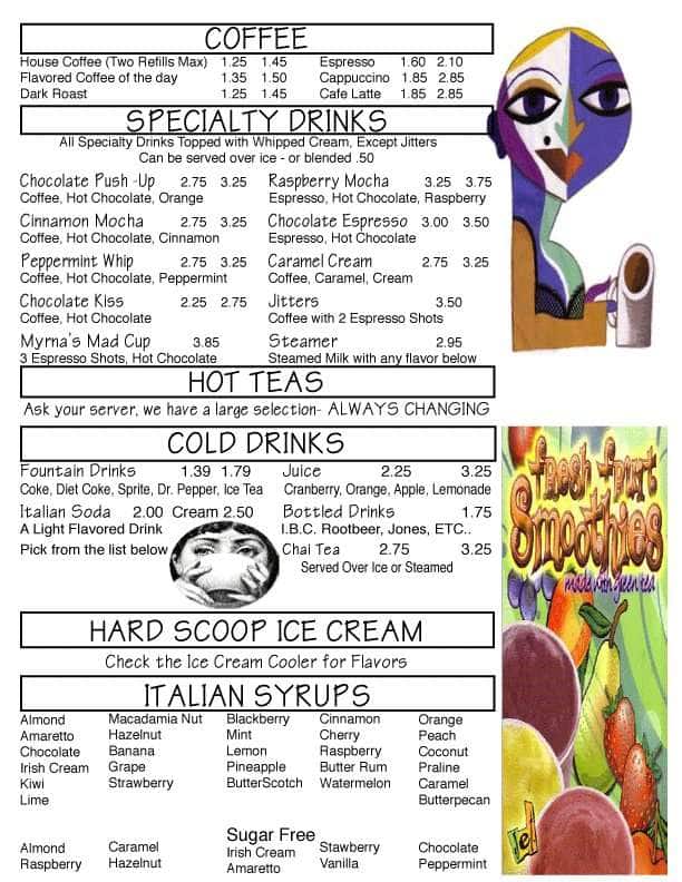 Menu at L. A. Cafe, Waterford Township