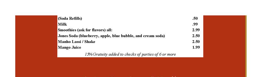 Menu at Cafe 360, Louisville