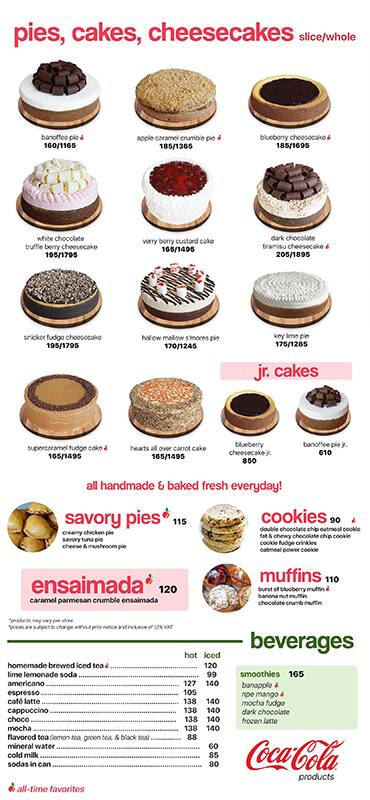 Menu at Banapple, Cebu City, Third Floor