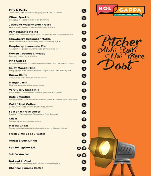 Menu at Bol Gappa Restaurant, Dubai, Behind General Post Office - 24 St