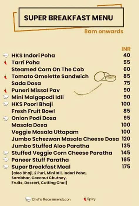 Menu of Heart Knocking Serves, Kopar Khairane, Navi Mumbai