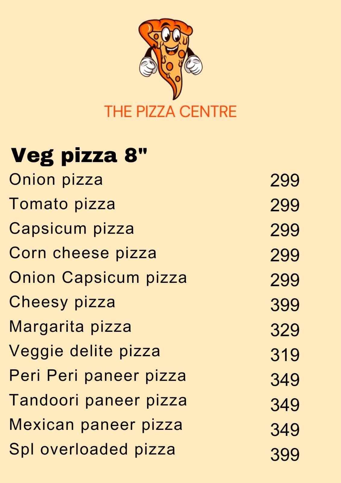 Menu of Pizza Centre, Karampura, New Delhi