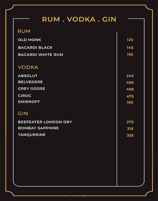 Menu of Nyx Lounge & Deck, Khanapara, Guwahati
