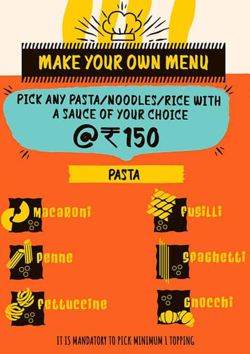 Menu of Pronto Pastas & Noodle, Vashi, Navi Mumbai