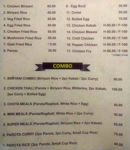 Menu at SB FOODS, Bengaluru, #71