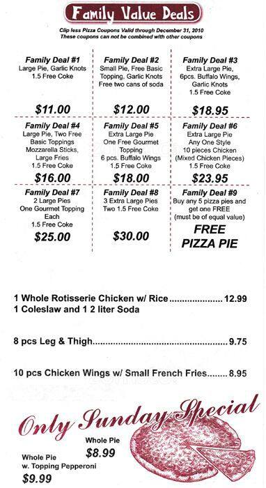 Carta de comida rápida Medina Halal Fried Chicken & Pizza, Nueva York ...