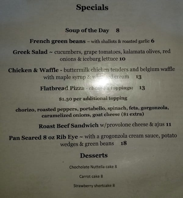 Menu at St. Stephen's Green pub & bar, Philadelphia