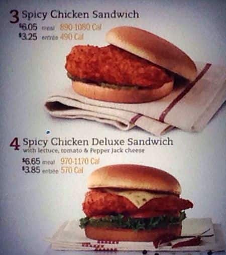 Menu at Chick-fil-A fast food, Charlotte, E Woodlawn Rd