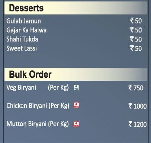 Menu at Paradise Kitchen Hyderabadi Biryanii, Navi Mumbai, Shop No.23 & 24