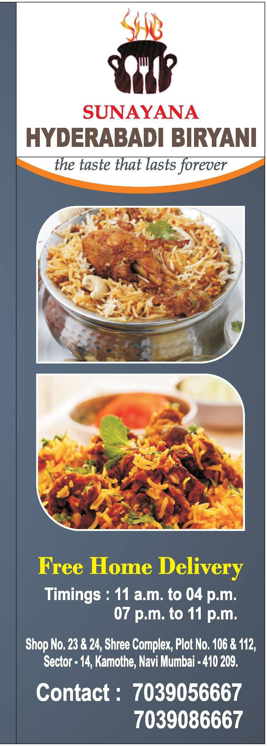 Menu at Paradise Kitchen Hyderabadi Biryanii, Navi Mumbai, Shop No.23 & 24