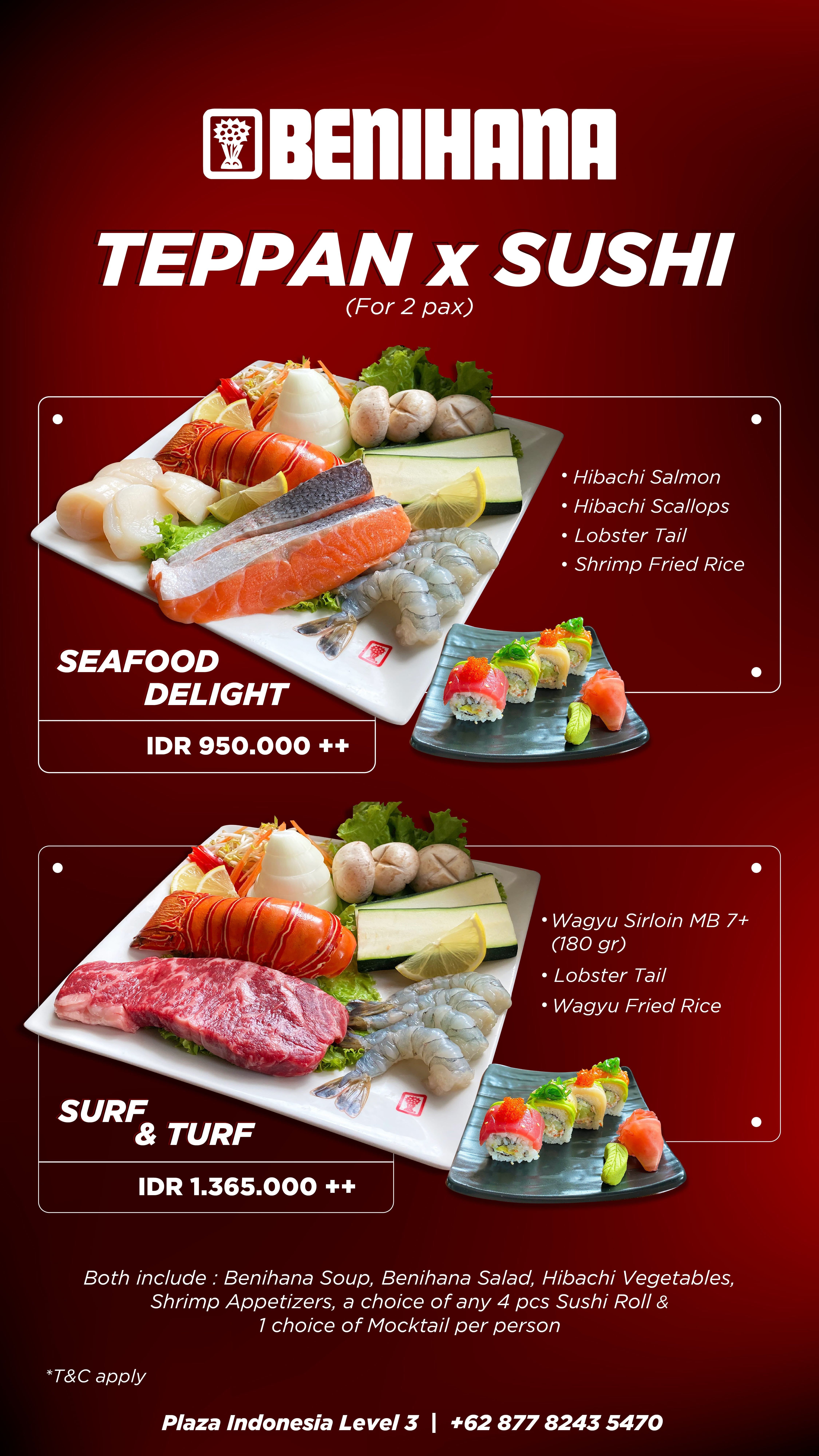 Menu at Benihana The Japanese Steakhouse, Jakarta