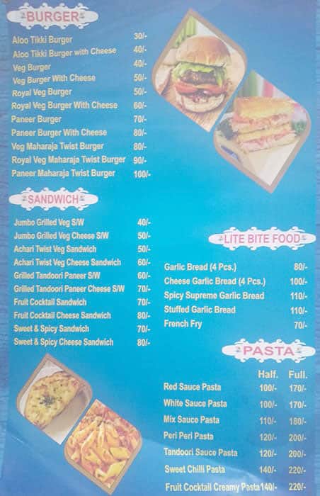 Menu of Twist Baker's, Sector 49, Faridabad
