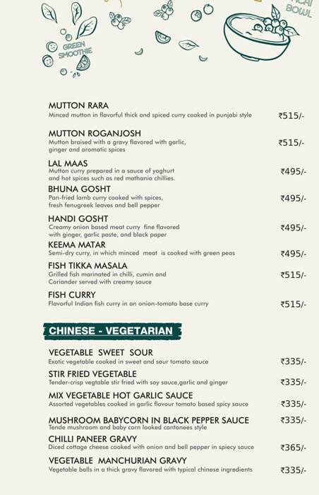 Menu at Cocoon- Eat.Play.Celebrate, Ghaziabad