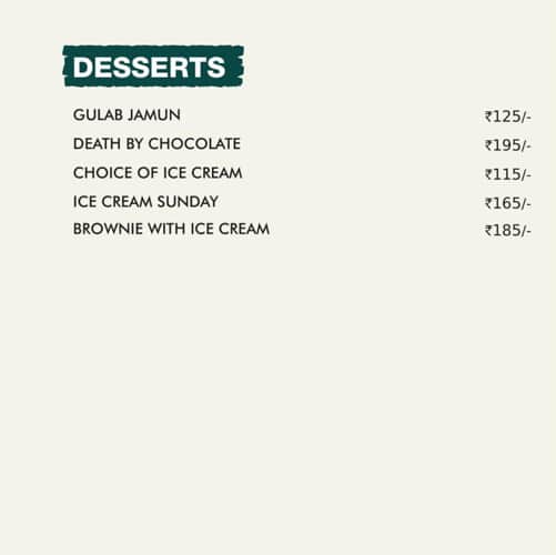 Menu at Cocoon- Eat.Play.Celebrate, Ghaziabad