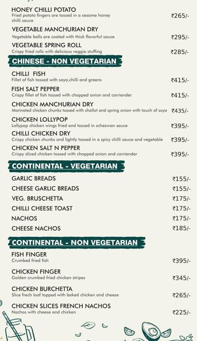 Menu at Cocoon- Eat.Play.Celebrate, Ghaziabad