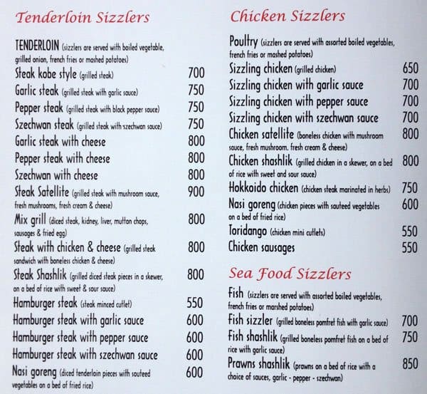 Menu at Kobe Sizzlers, Mumbai, Shop No: 2