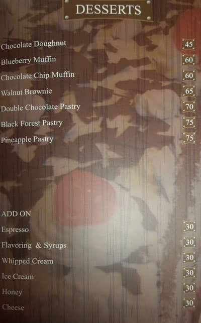 Menu at Coffee Cuppa Cafe, Bengaluru, Public Utility Building