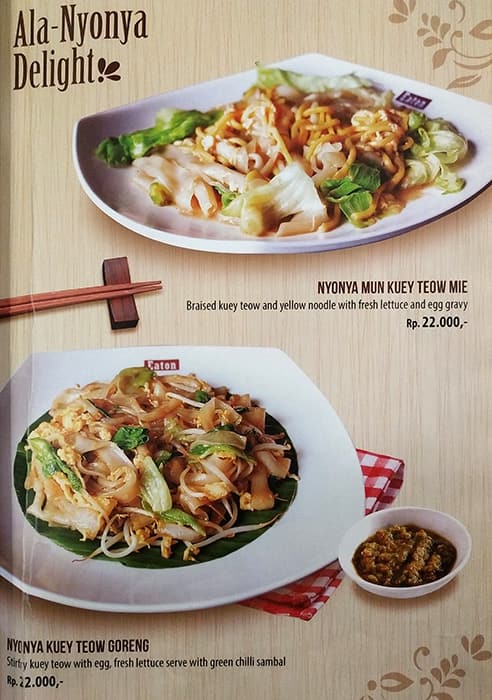 Menu at Eaton Resto & Bakery - Citos, South Jakarta