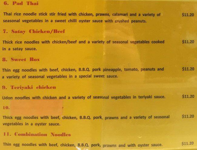 Menu at Hoi Li Asia Delight restaurant, Sunshine, 80 Harvester Rd