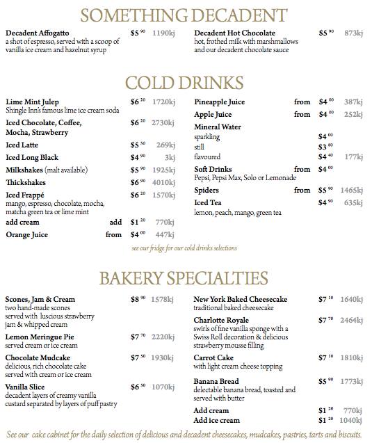 Menu at Shingle Inn restaurant, North Ipswich, Riverlink Shopping ...