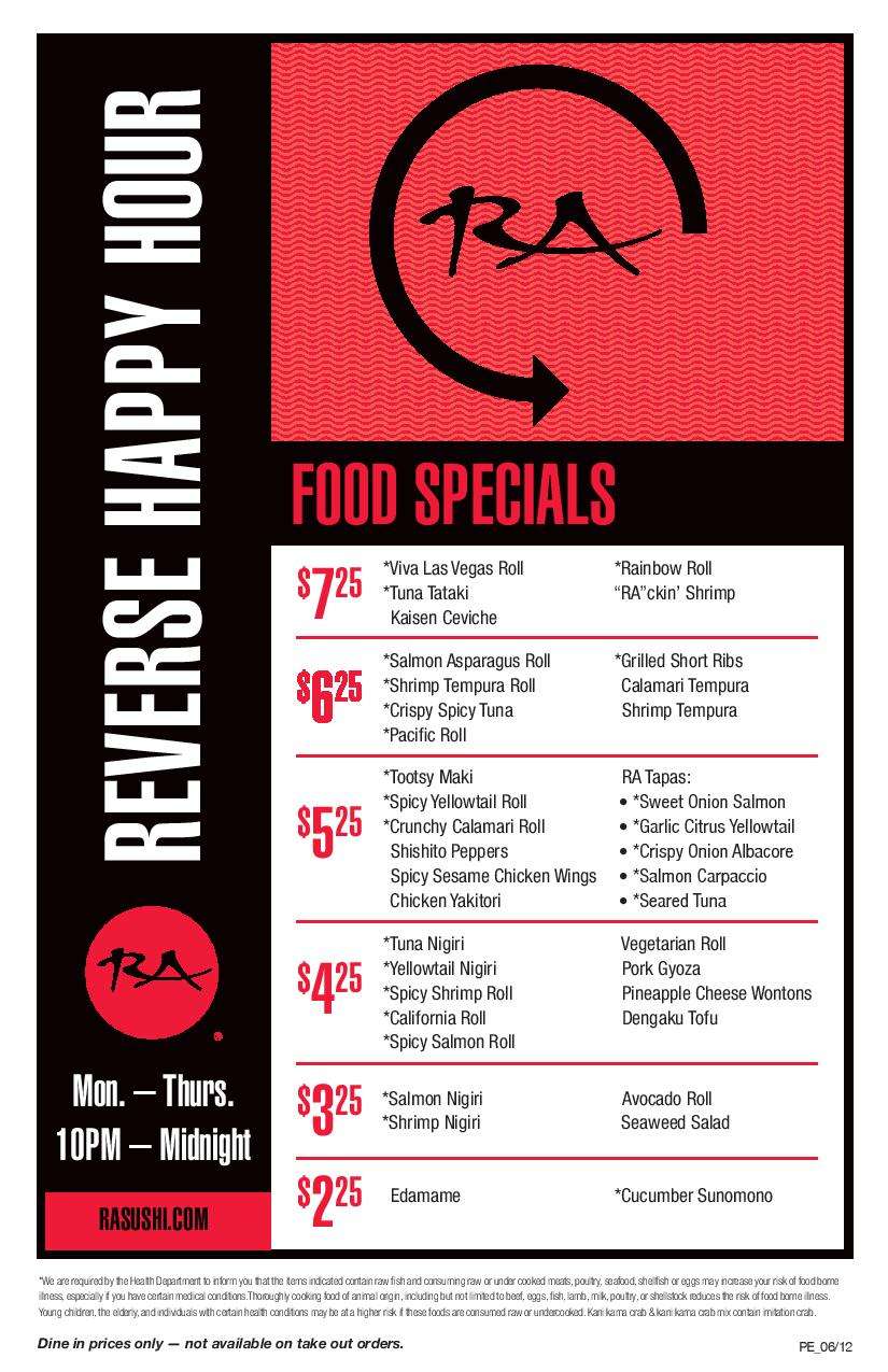 Menu at RA Sushi Bar Restaurant, Pembroke Pines