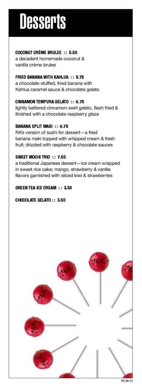 Menu at RA Sushi Bar Restaurant, Pembroke Pines