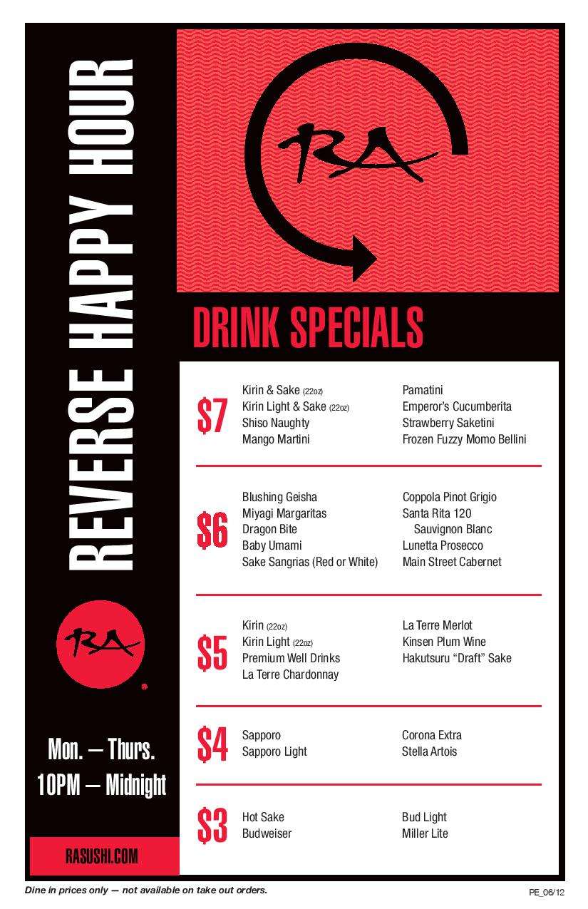 Menu at RA Sushi Bar Restaurant, Pembroke Pines