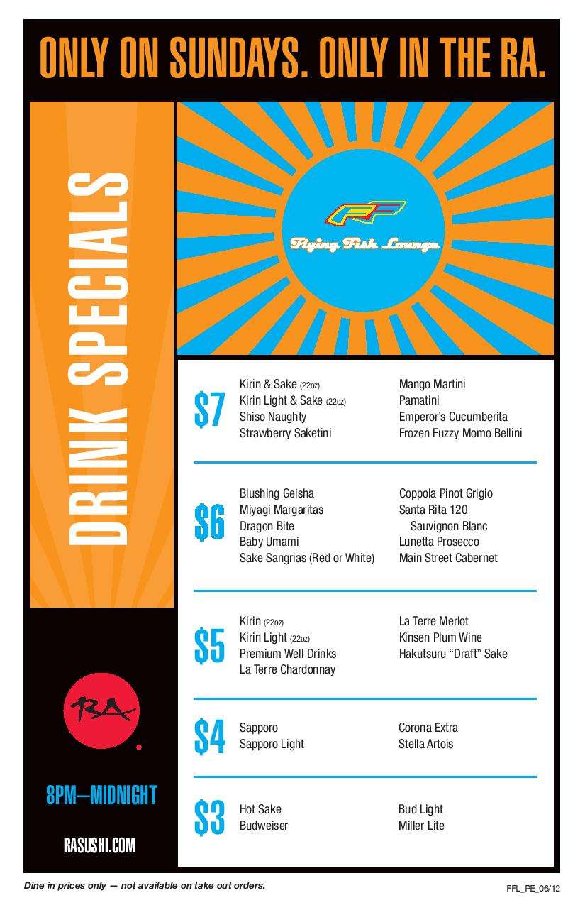 Menu at RA Sushi Bar Restaurant, Pembroke Pines