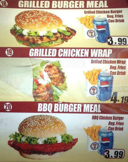 Menu at Chicken World, London, 74 Godstone Road