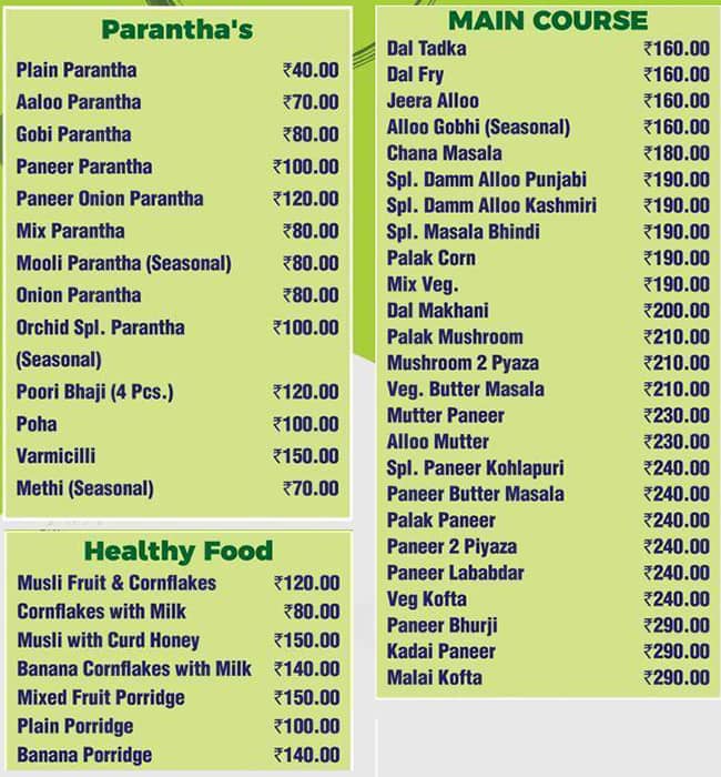 Menu at Orchid Hotel And Hostel, Rishikesh