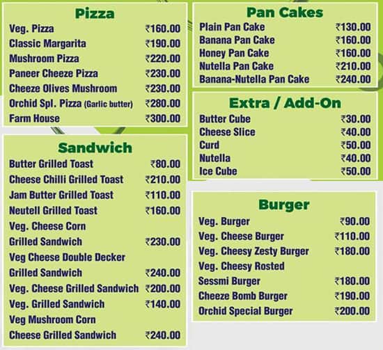 Menu at Orchid Hotel And Hostel, Rishikesh
