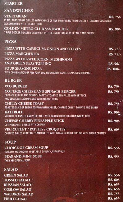 Menu at Blue Nile, Bengaluru, XHPC+6XW