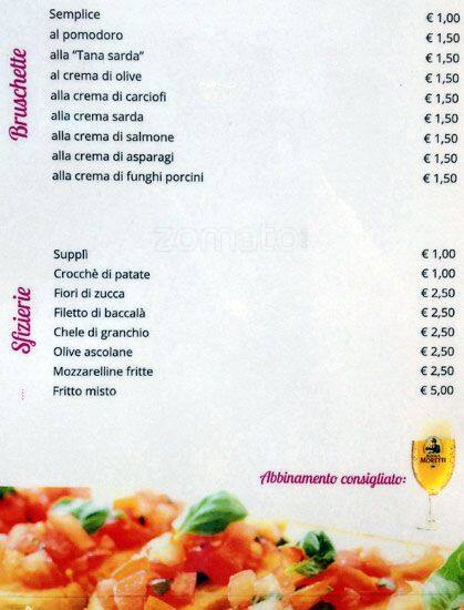 Carta de La Pinta - La Tana Sarda, Roma