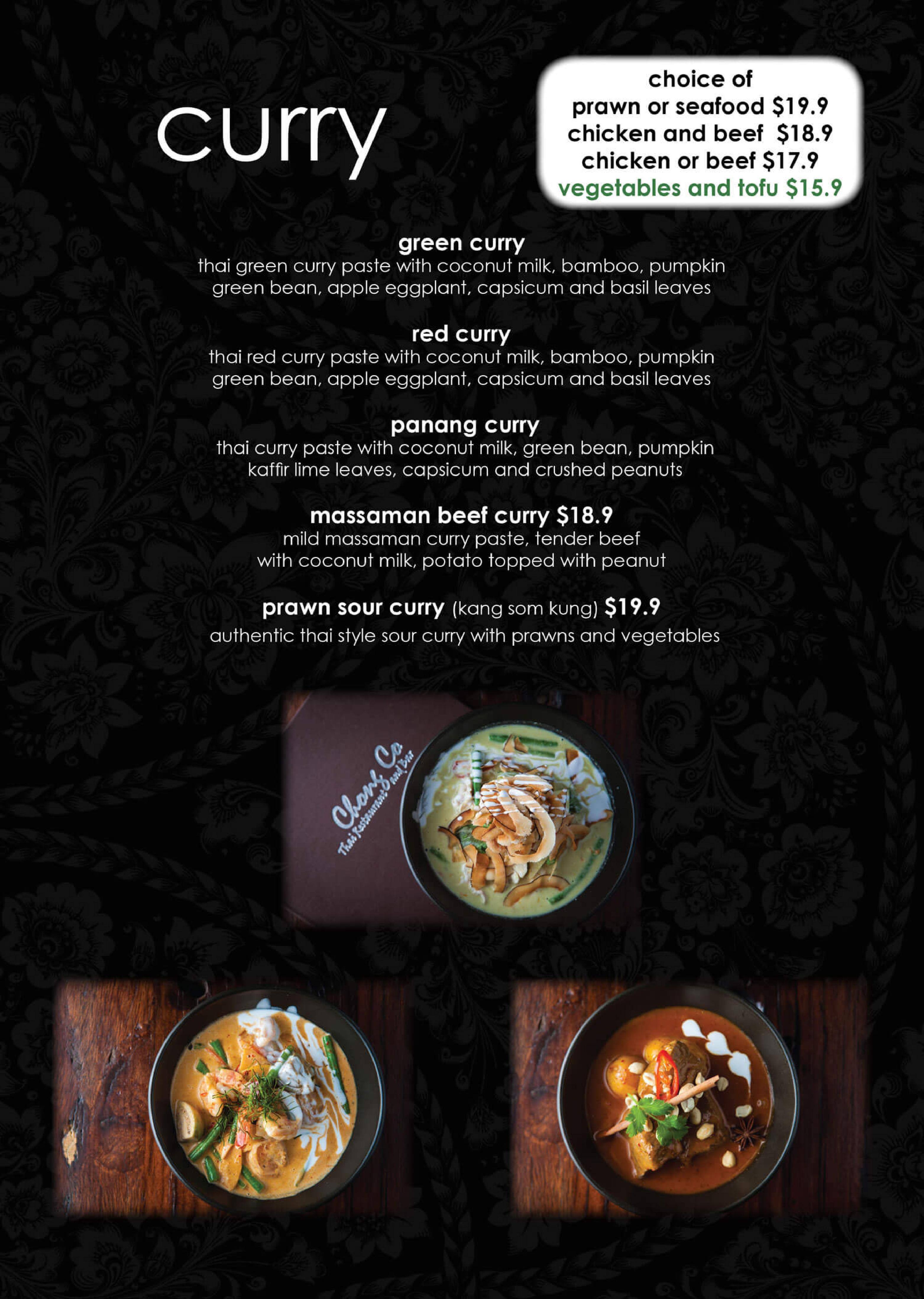 Carta del restaurante Chong Co Thai Stanhope, Stanhope Gardens, 2 Sentry Dr