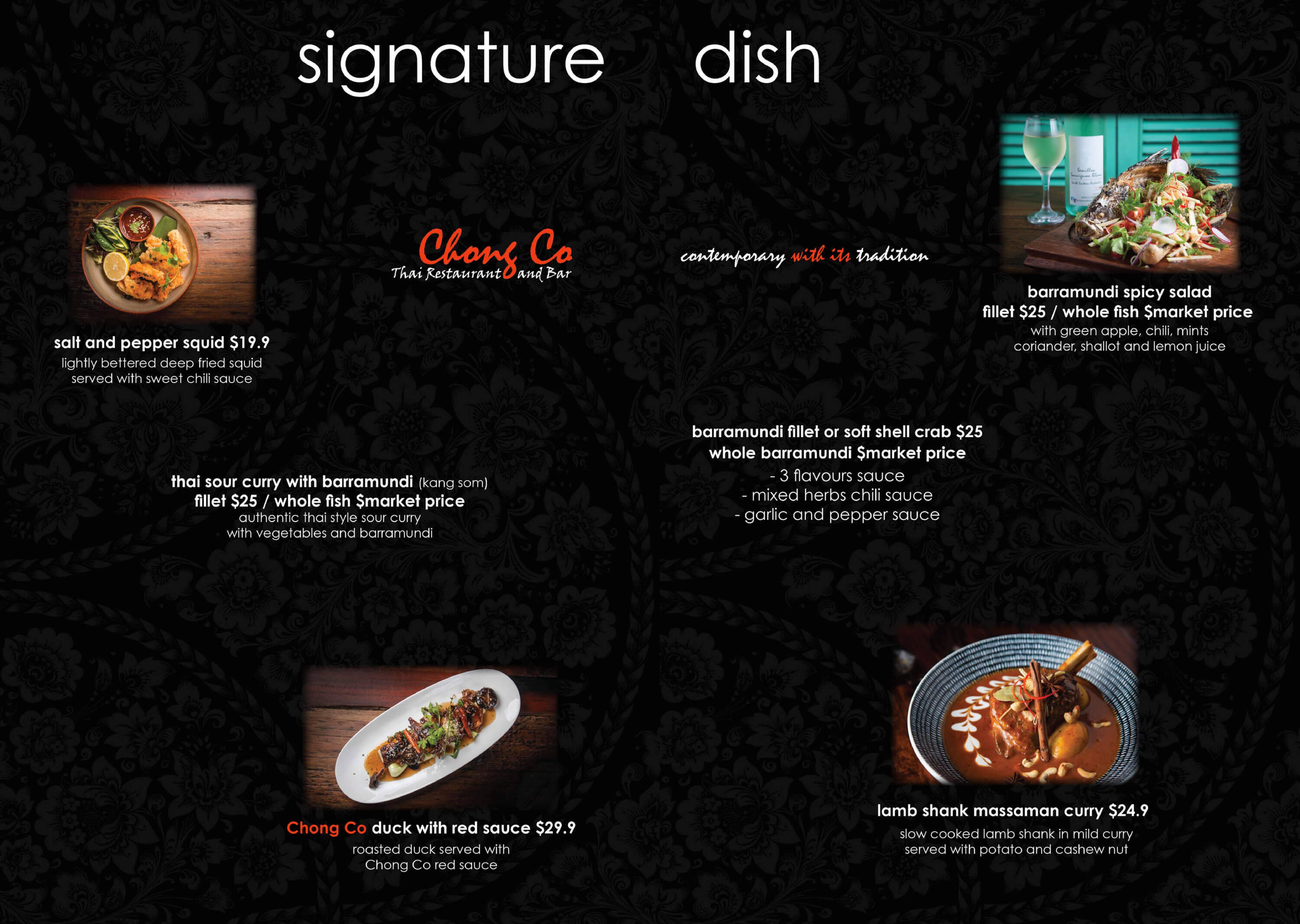 Carta del restaurante Chong Co Thai Stanhope, Stanhope Gardens, 2 Sentry Dr