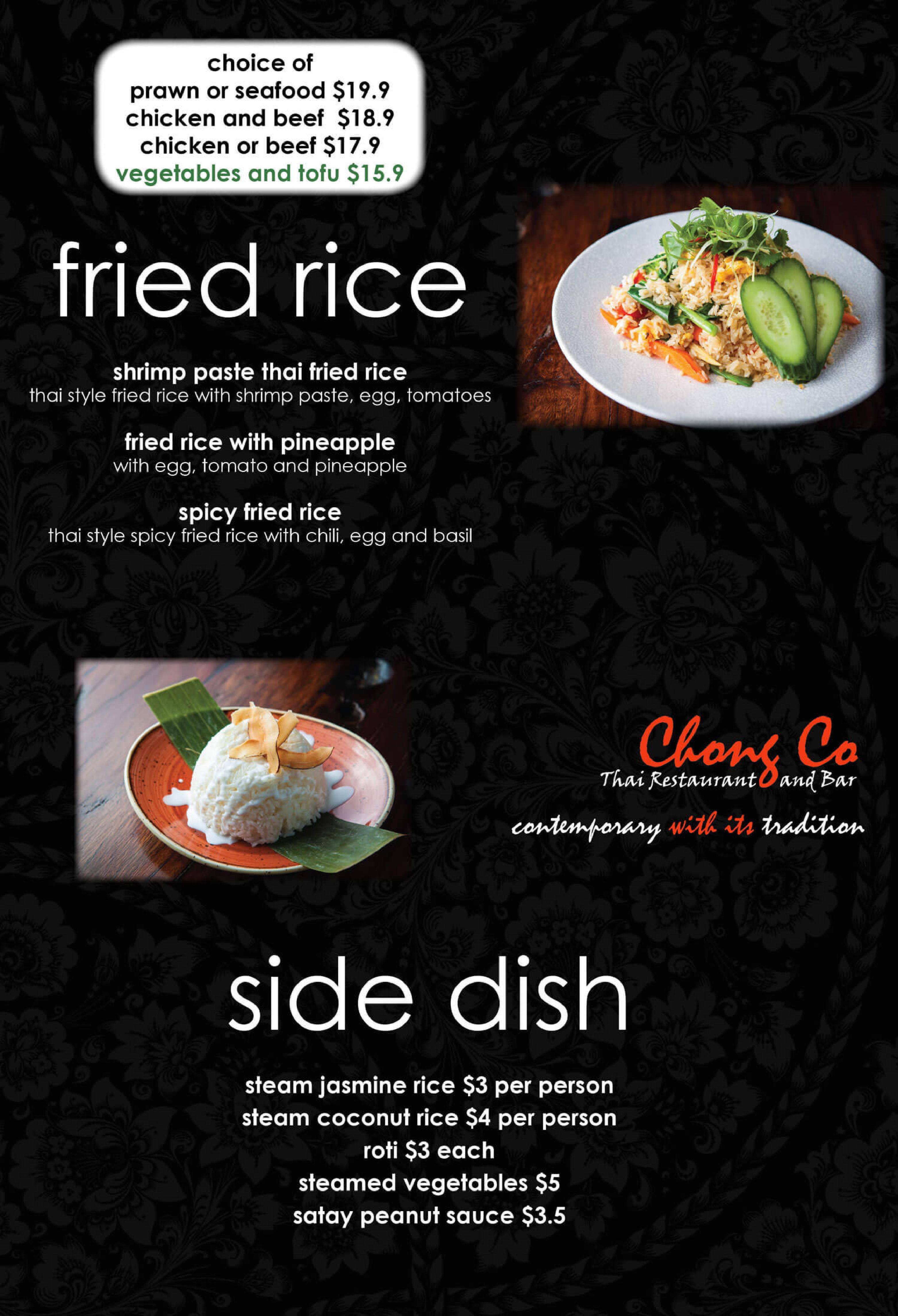 Carta del restaurante Chong Co Thai Stanhope, Stanhope Gardens, 2 Sentry Dr