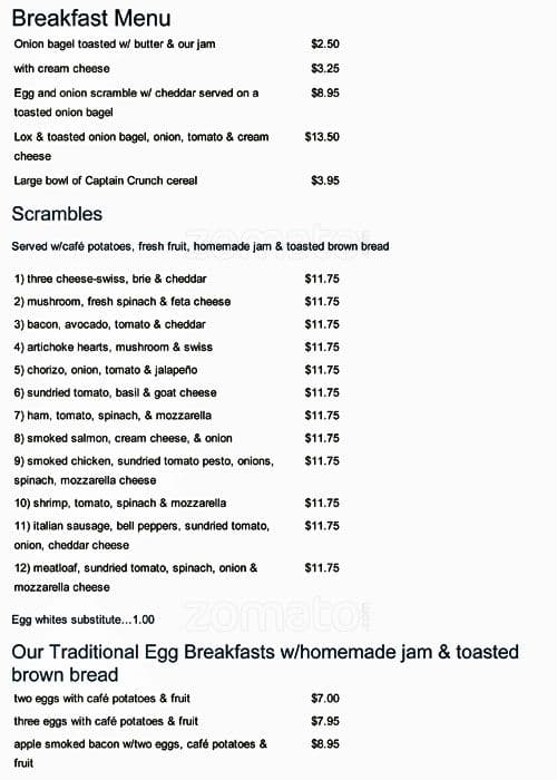 Cafe on Park Menu, Menu for Cafe on Park, North Park, San Diego ...