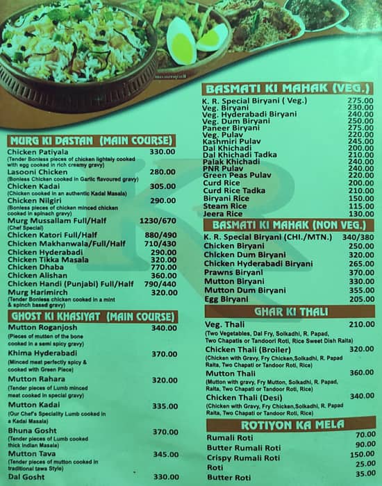 Menu at Hotel Kokan Ratna, Thane