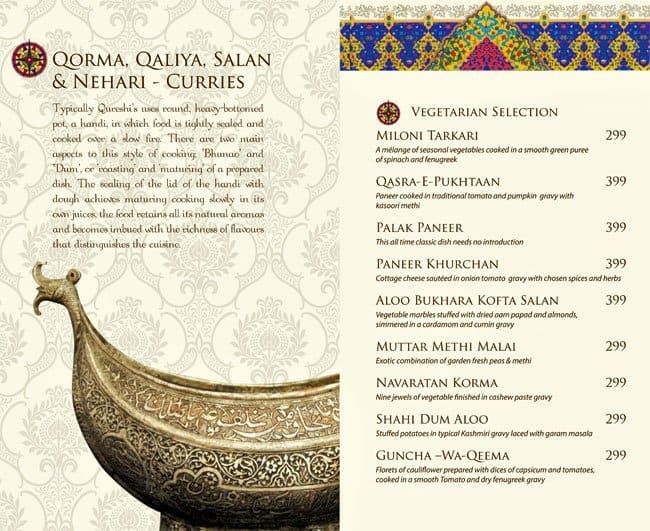Menu at Pukhtaan - The Royal Taste of India, Patna