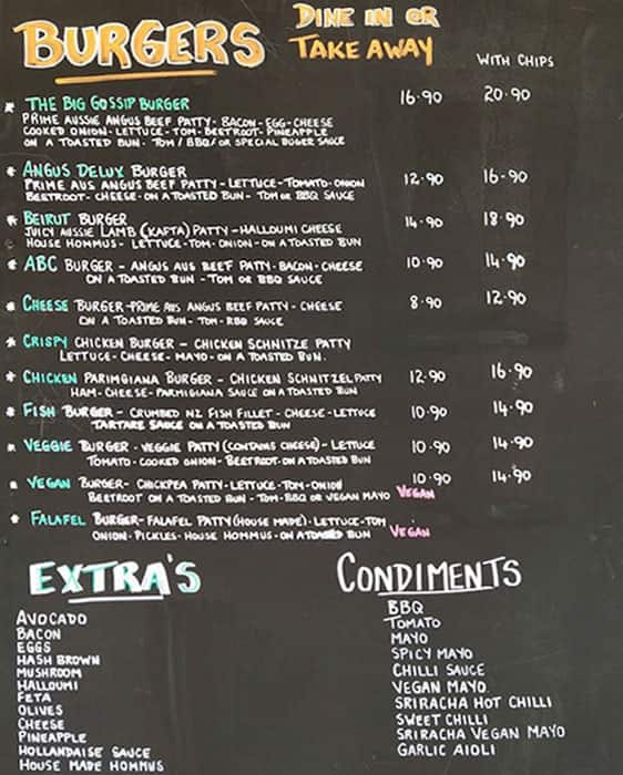 Menu at Little Gossip Cafe, Everton Hills, 103 Camelia Ave