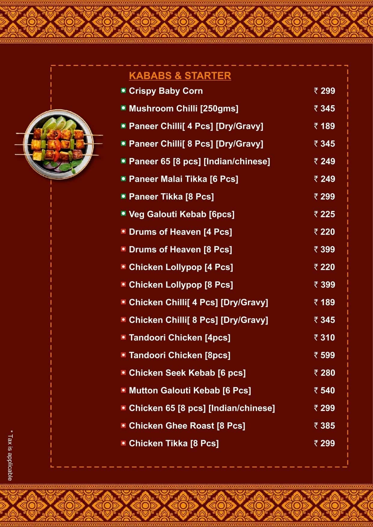 Menu of Skyline Biryani House, Khajpura, Patna