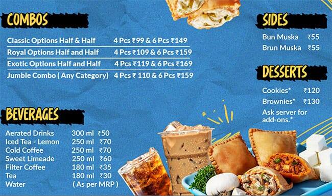Menu of Crispy Crowns, Dadar Shivaji Park, Mumbai