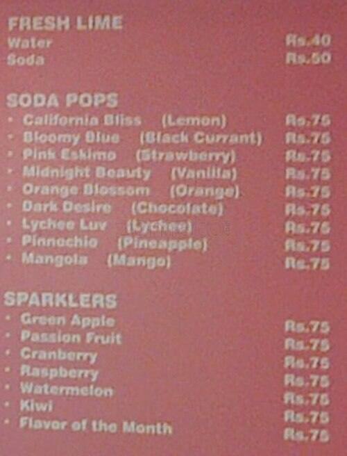 Menu at Flavours, Bengaluru, Food Court