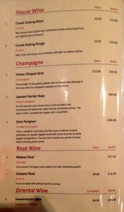 Menu at Golden Bird restaurant, London, 379 Mile End Rd