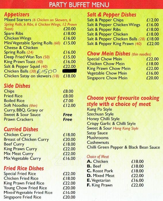 Menu at Happy Inn fast food, Glasgow