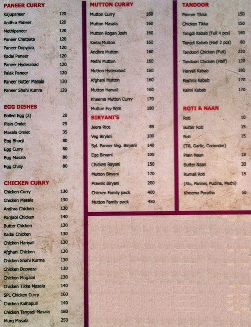 Menu at Neil's Kitchen, Secunderabad