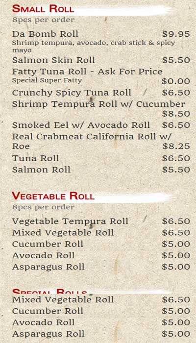 Menu at Ziki Japanese Steakhouse - Annapolis, Annapolis, Towne Centre ...
