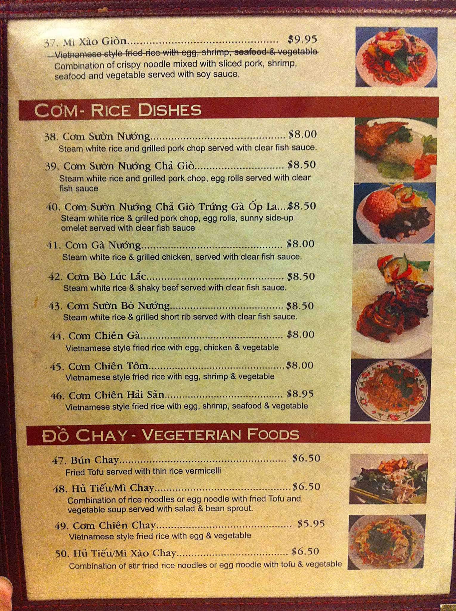 Menu at Pho Saigon restaurant, Macon, Riverside Dr