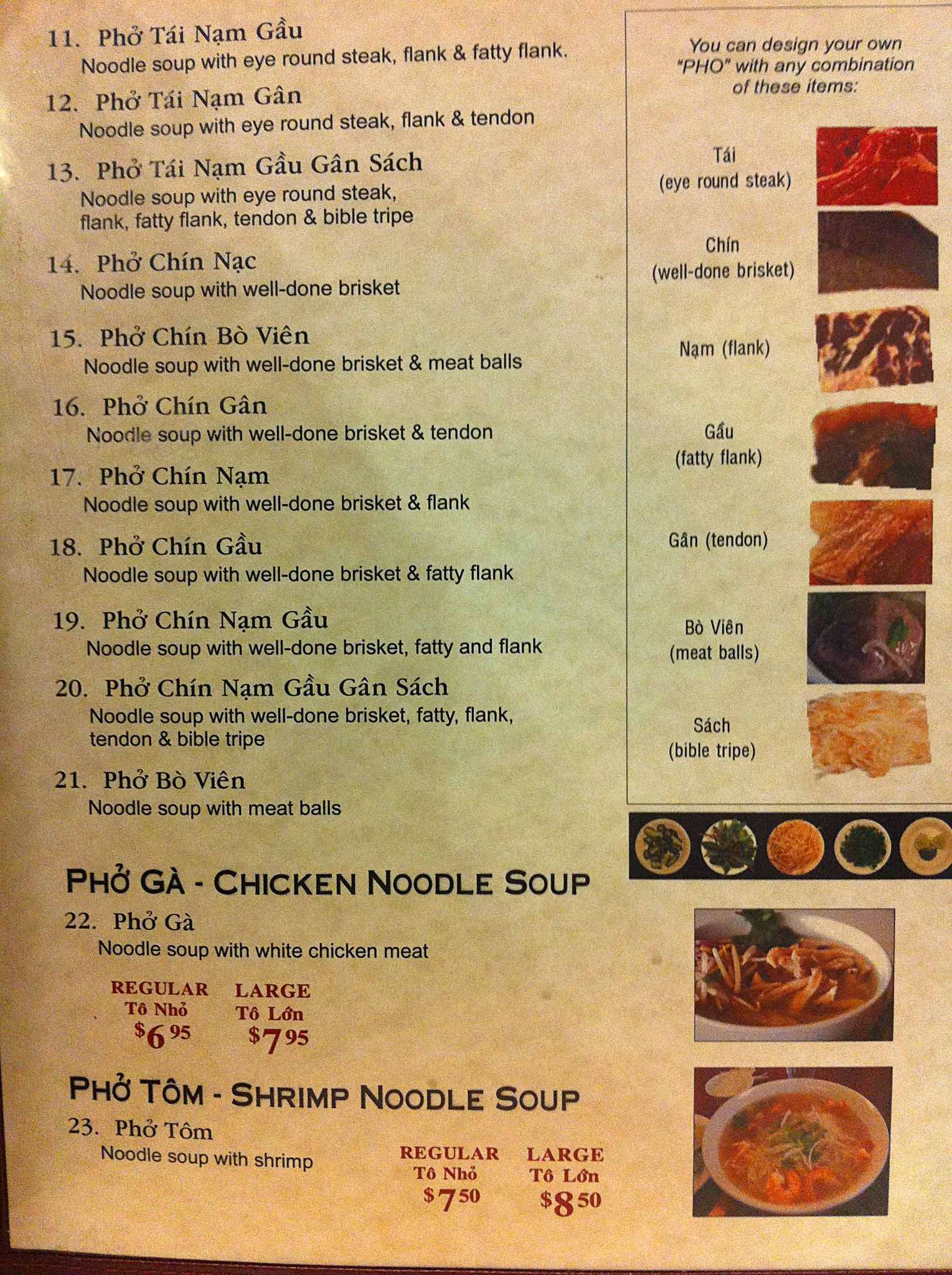 Menu at Pho Saigon restaurant, Macon, Riverside Dr